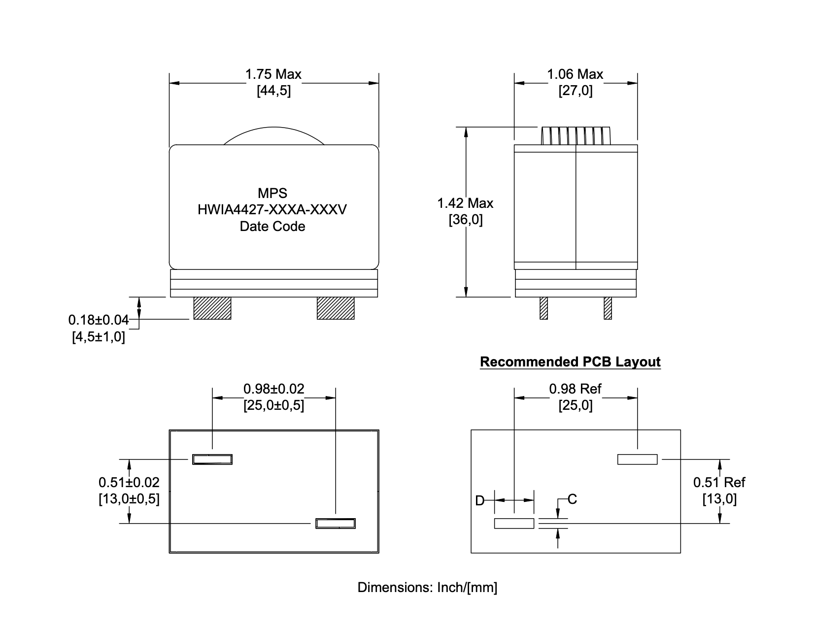 Item # HWIA4427-092A-7R3V, 7.3 Microhenry (µH) Inductance (±15% ...